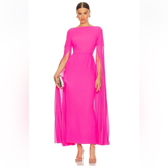 Solace London | Dresses | Solace London Grace Crepe And Pleated Chiffon ...